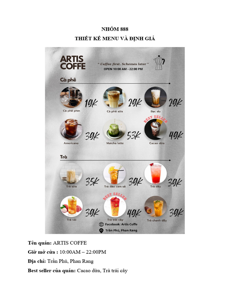 NHÓM 888 - Thiết kế menu | PDF