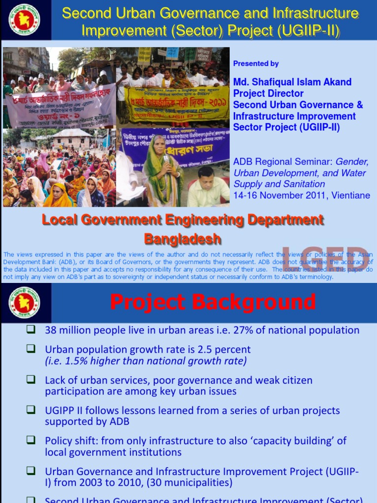Second Urban Governance and Infrastructure Improvement (Sector) Project ...