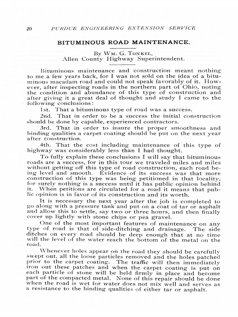 Bituminous Road Maintenance | PDF | Road | Road Surface