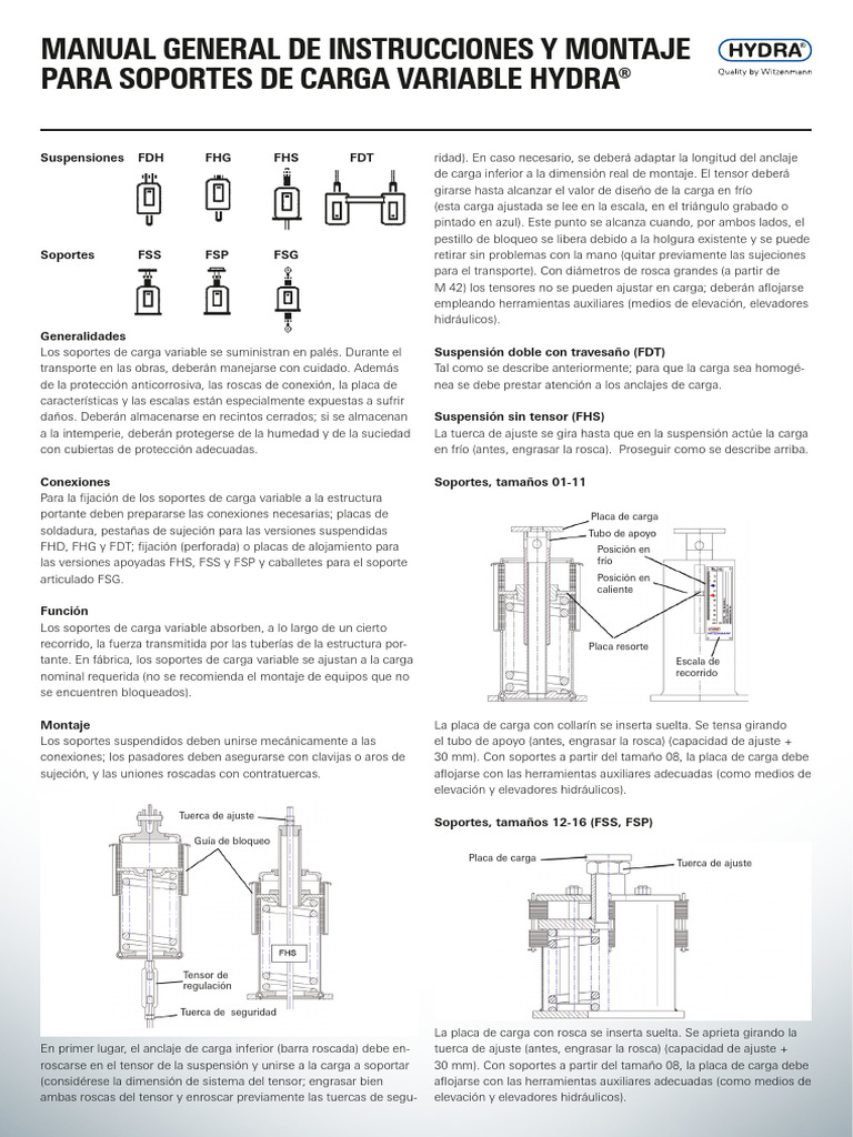 Manual General de Instrucciones y Montaje para Soportes de Carga ...