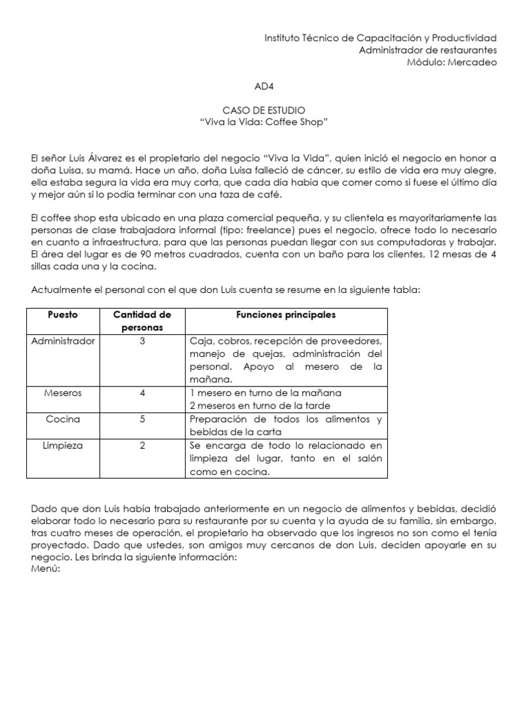 Tarea Ad4 | PDF | Camareros