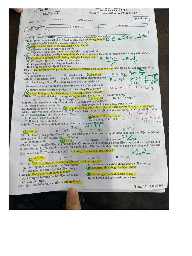 CHỮA ĐỀ THI CK2 NGUYỄN TRÃI | PDF