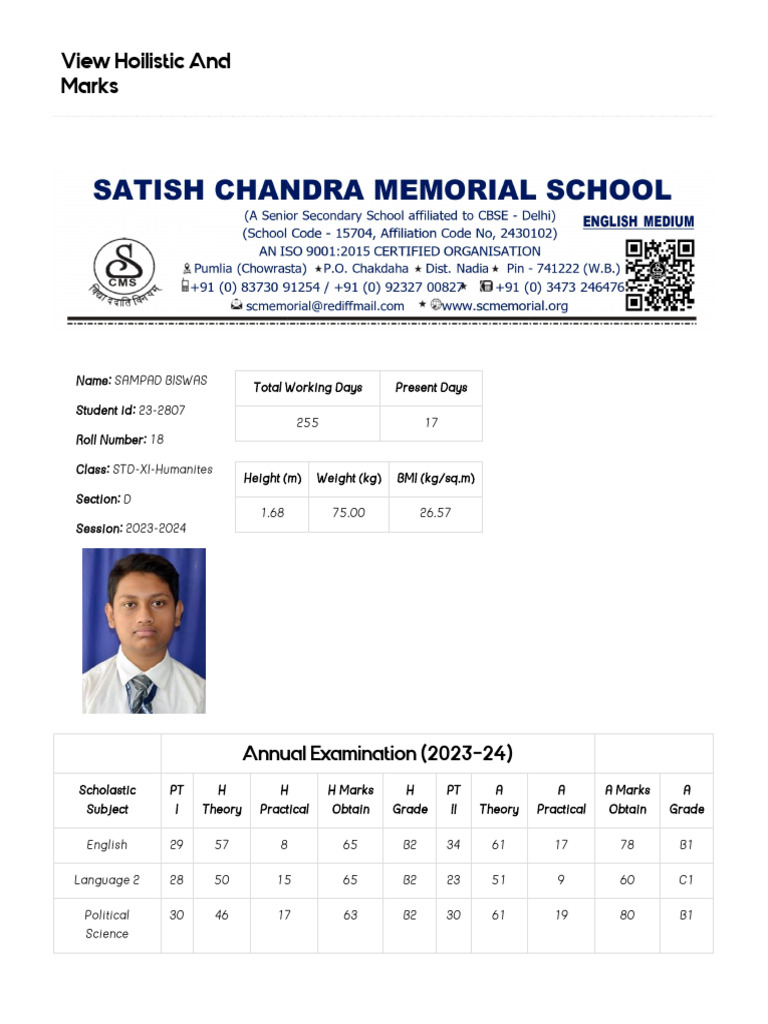 Satish Chandra Memorial School | PDF