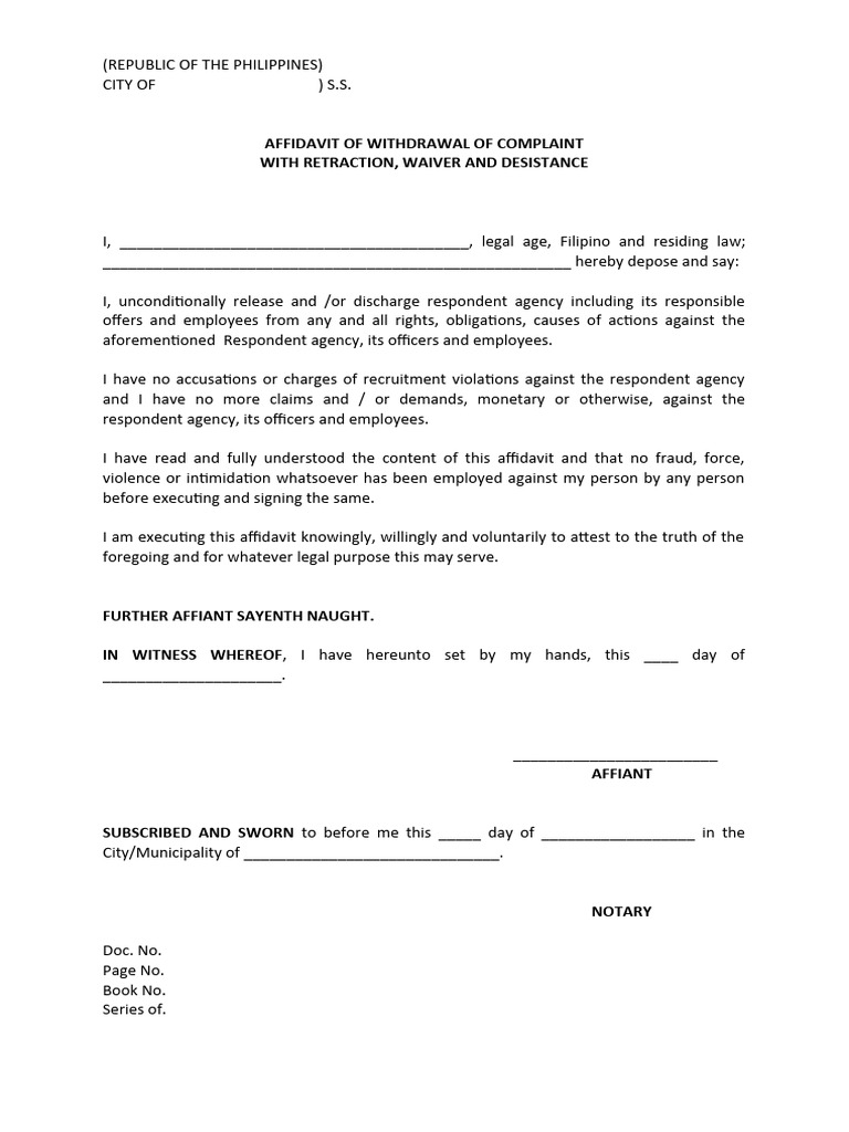 Affidavit of Quitclaim | PDF | Finance & Money Management | Social Science