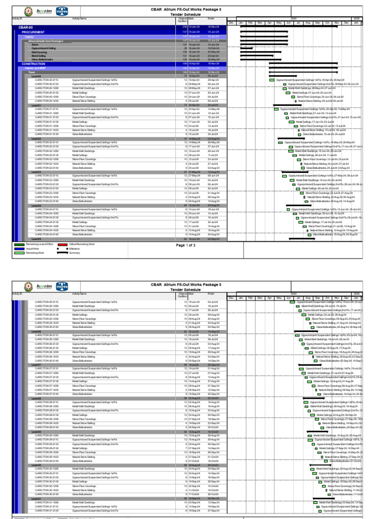 CBAR Atrium Fit-Out Works Package 3 Tender Schedule | PDF | Ceiling | Building Engineering