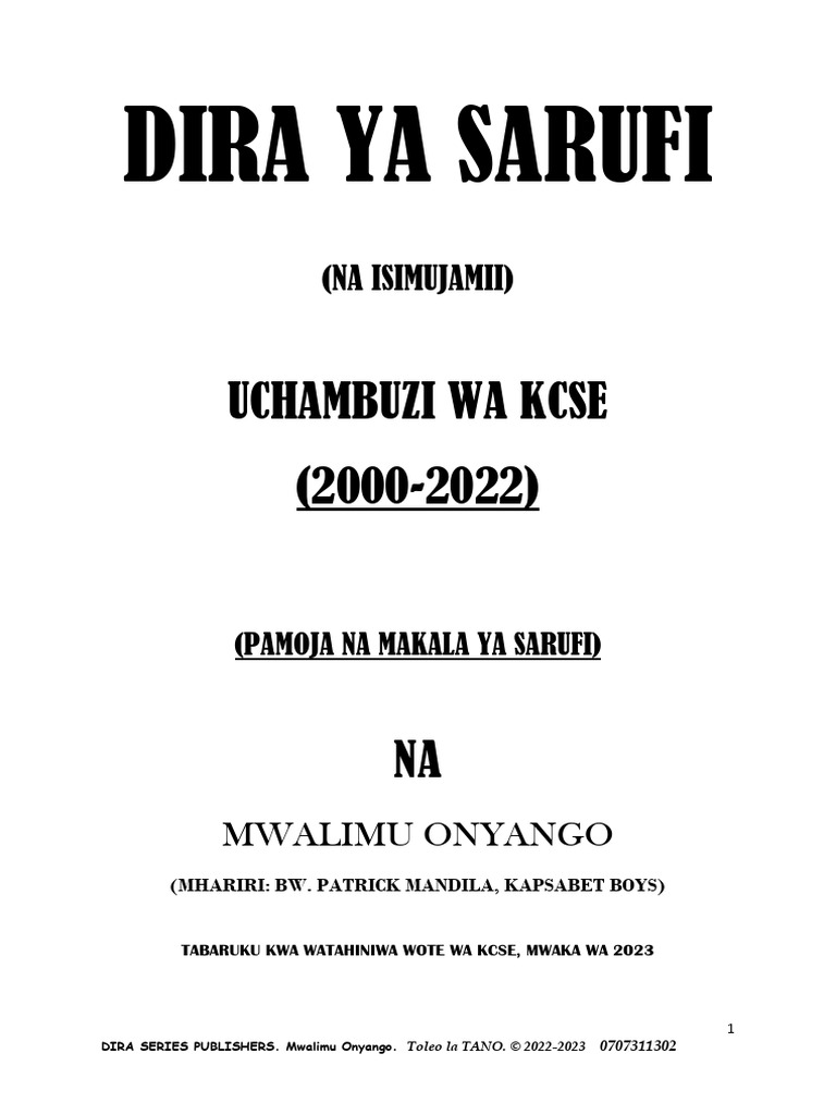 Dira Ya Sarufi 2023 | PDF