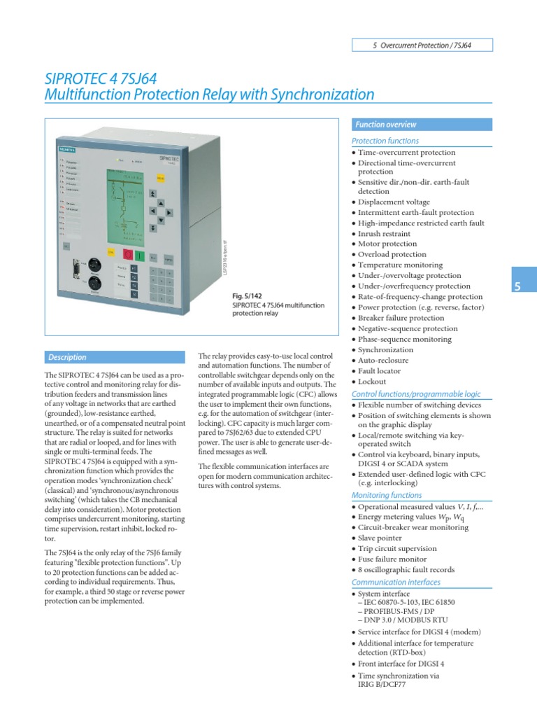 7SJ64xx Catalog SIP-2006 en | PDF | Relay | Transformer