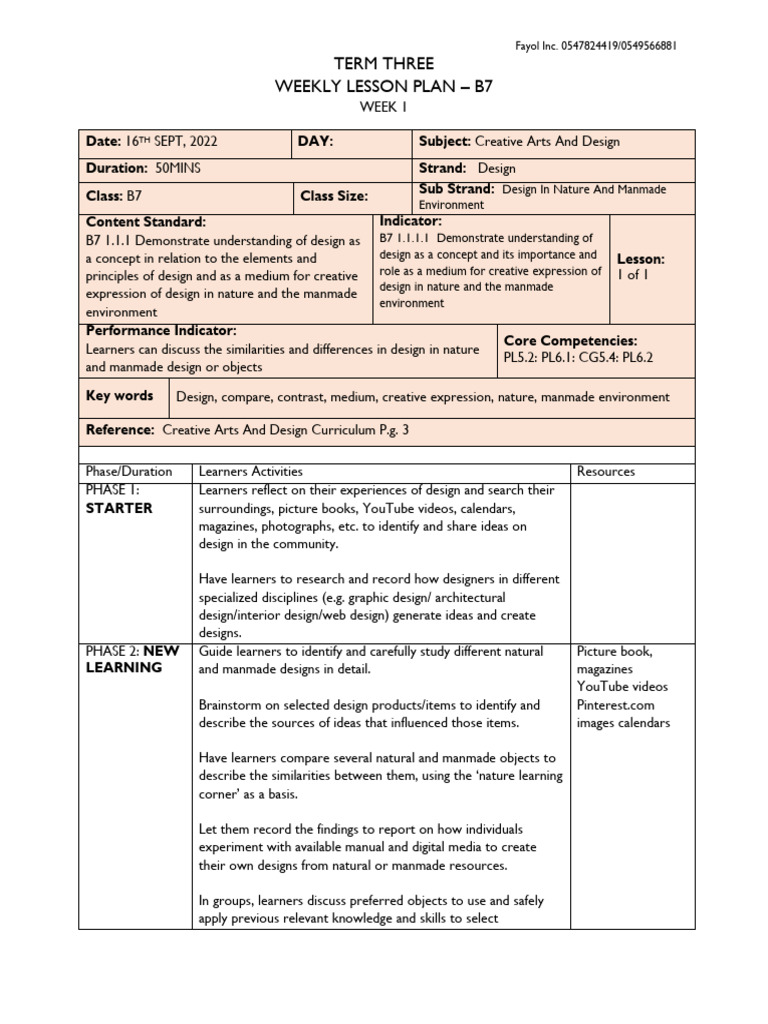 Basic 7 Term 3 Week 1 CAD Creative Arts and Design | PDF | Learning ...