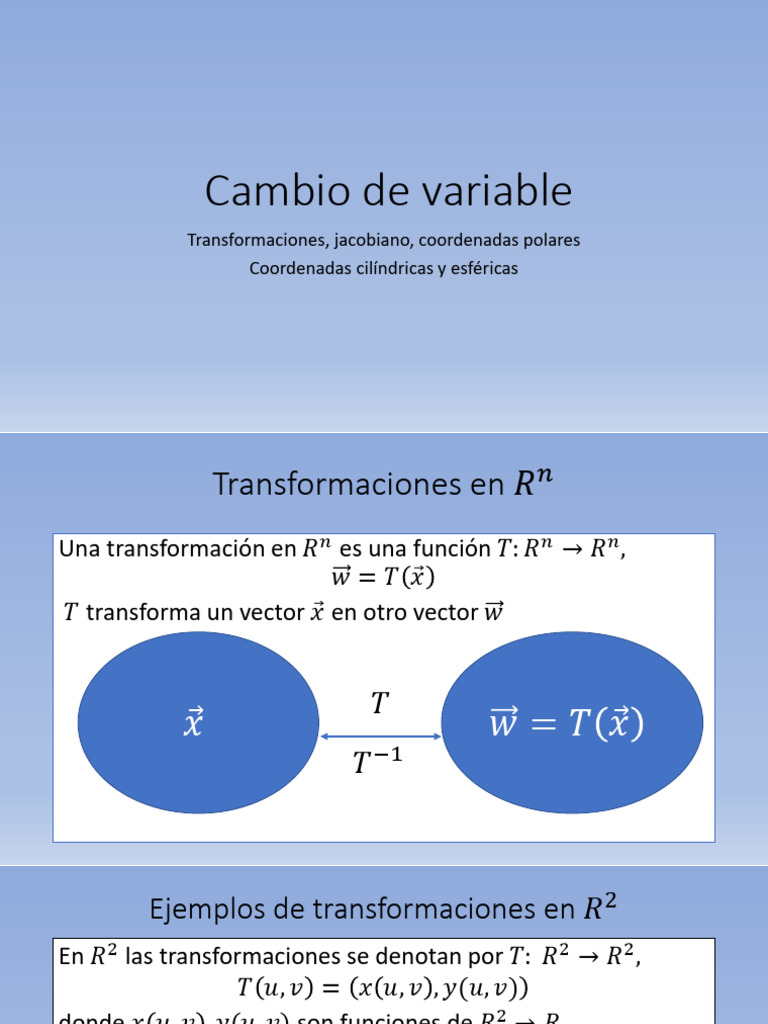 Cambio de Variable | PDF | Integral | Objetos matemáticos