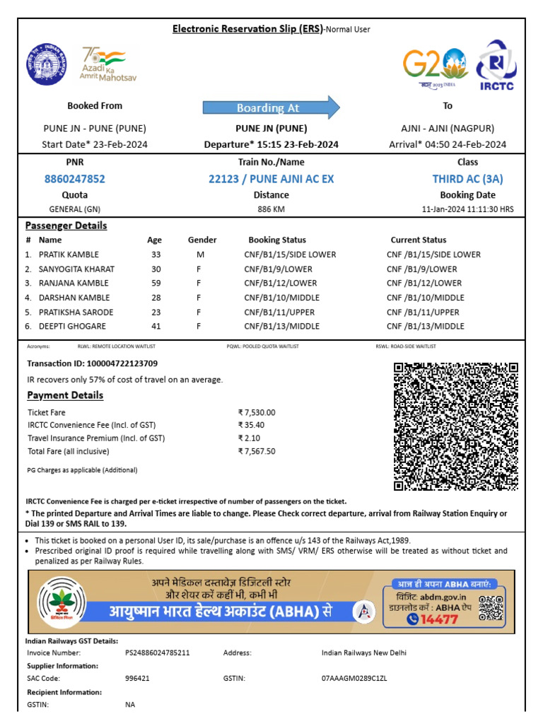 Pune Nagpur 8860247852 | PDF | Identity Document