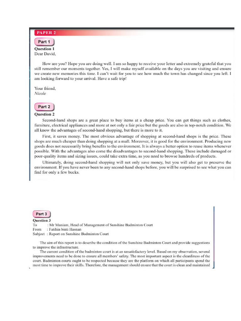 SPM Sample Essay | PDF