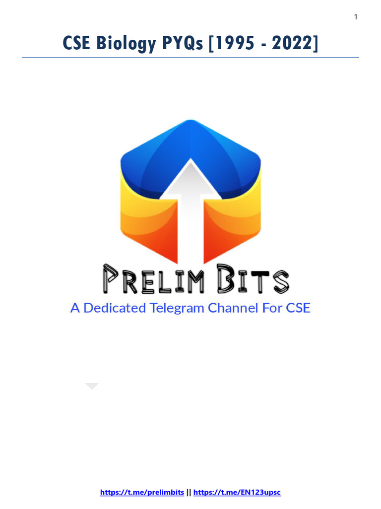 CSE Biology PYQs (1995 - 2022) | PDF | Antigen | Pollination