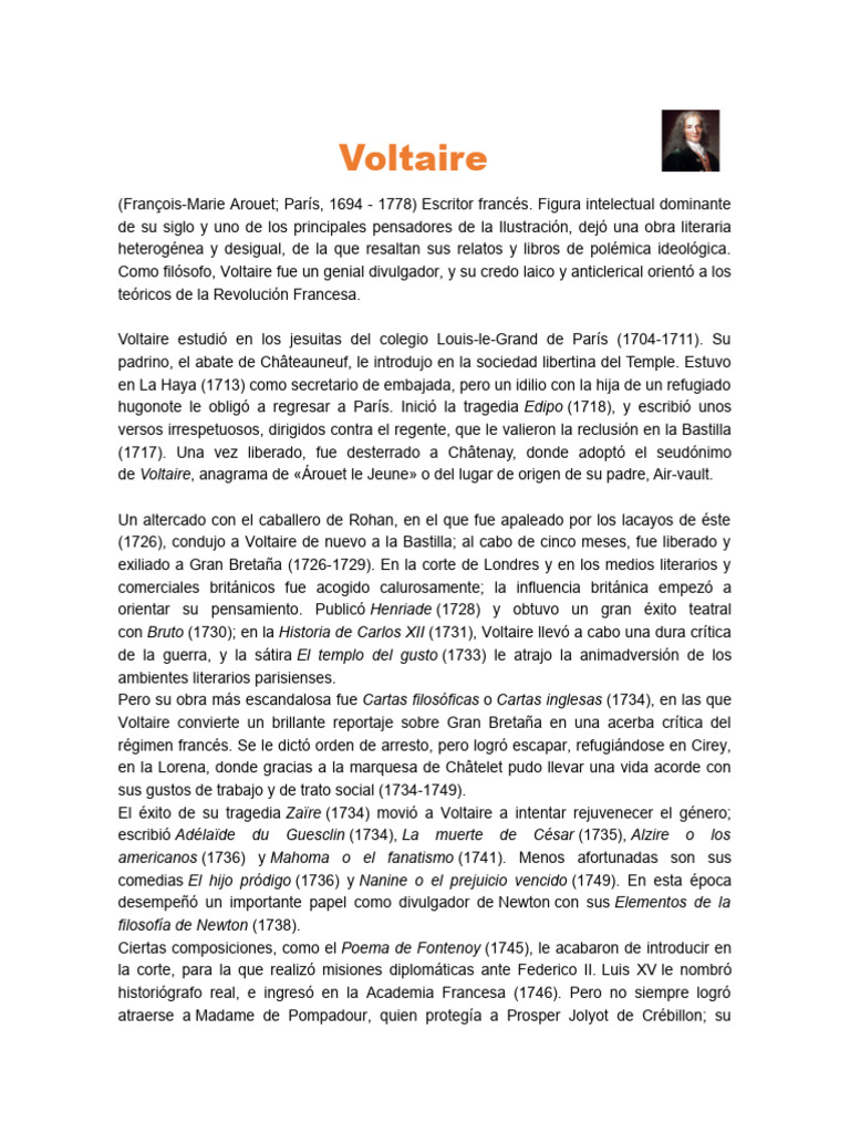 Filosofo Voltaire | PDF | Voltaire