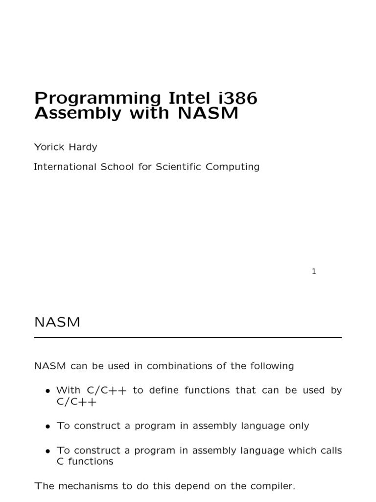 NASM | Download Free PDF | Subroutine | Areas Of Computer Science