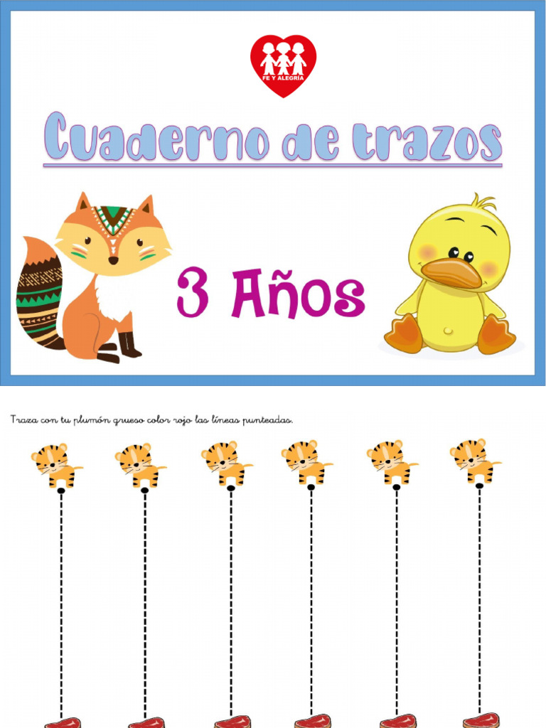 Cuaderno de trazos para preescolar de 3 años recopilado por Mundo de ...