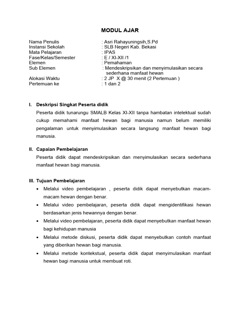 Modul Ajar Ipas | PDF | Karier & Perkembangan