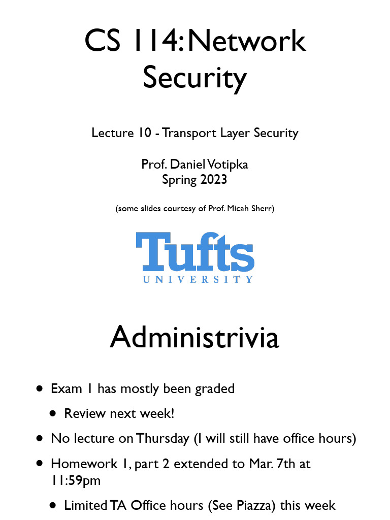 lec10-tls | PDF | Transport Layer Security | Internet Protocols