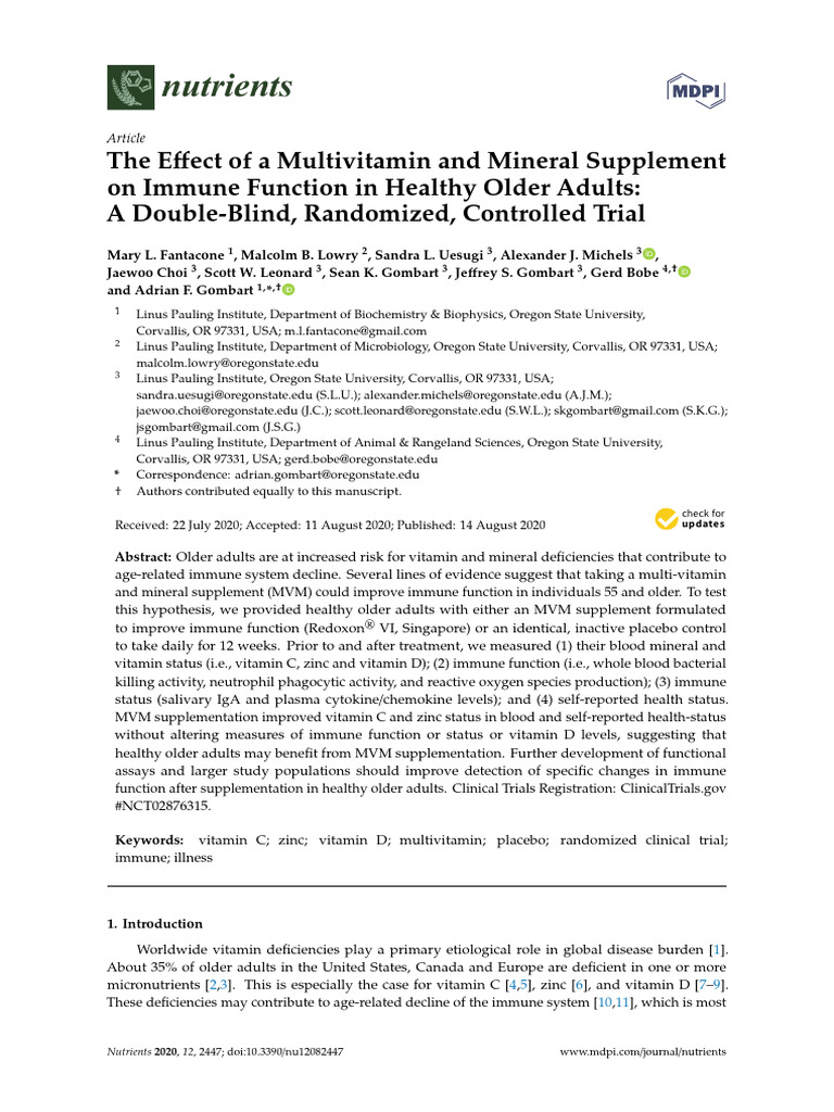 Multivitamin Claim Study 1 | PDF | Dietary Supplements | Vitamin D