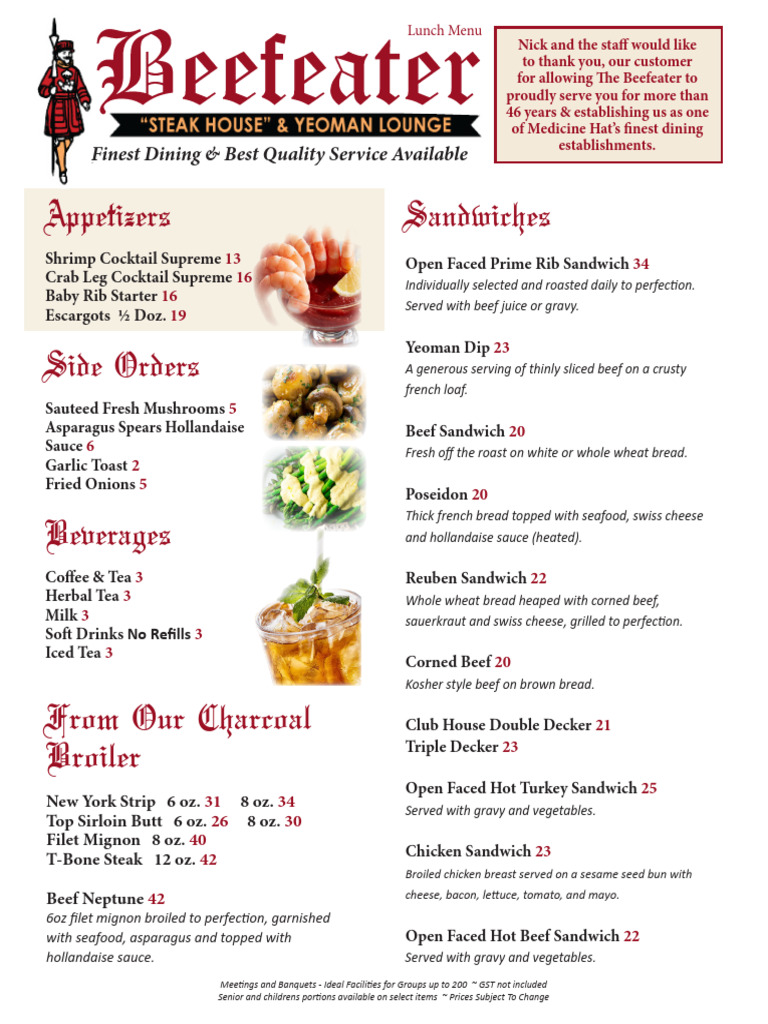 Beefeater Menu Lunch 04259537 C28e 4a94 9fa3 Eeb30ba3d9b5 | PDF ...