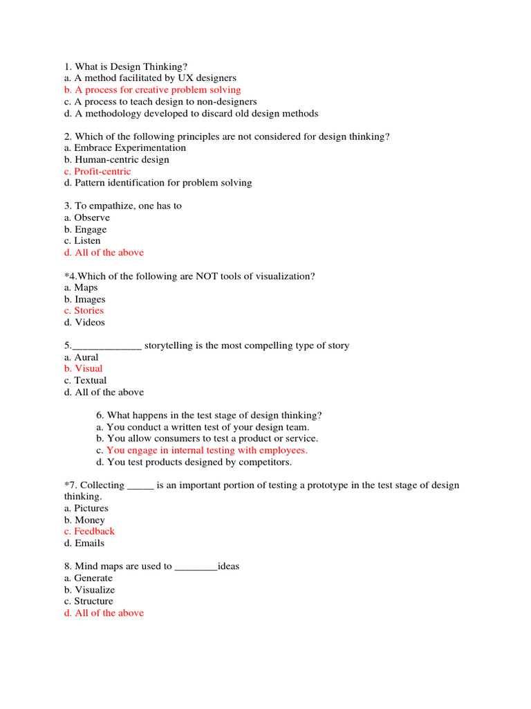 Idt MCQ | PDF | Design Thinking | Software Development Process