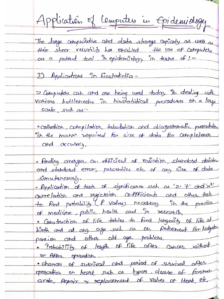 Application of Computers in Epid | PDF
