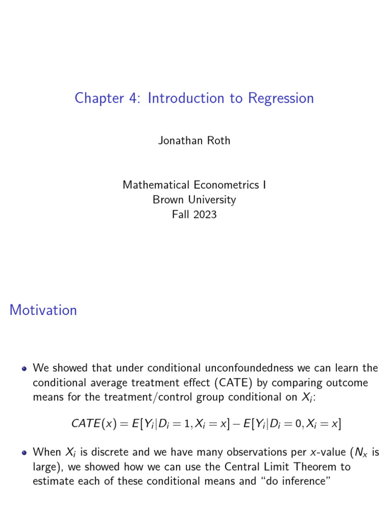Chapter4 Intro To Regression | Download Free PDF | Ordinary Least Squares | Regression Analysis