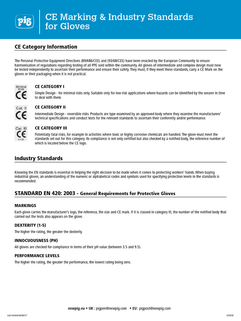 CE Marking Standards for Protective Gloves | PDF | Personal Protective ...