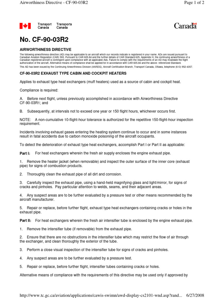AD CF90-03R2 (Heat Muff Inspection) | Download Free PDF | Exhaust Gas ...