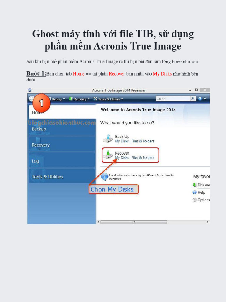 Ghost máy tính với file TIB, sử dụng phần mềm Acronis True Image | PDF
