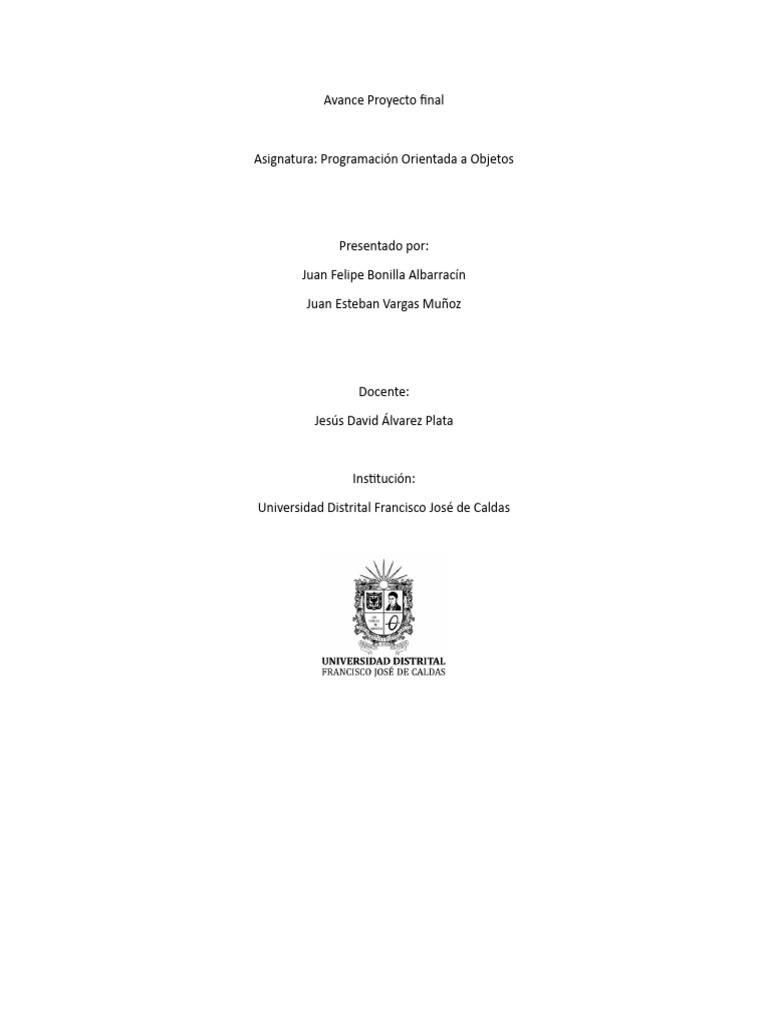 Avance Proyecto Final POO-2024 | PDF | Objeto (informática ... Avance Proyecto Final POO-2024 | PDF | Objeto (informática ...