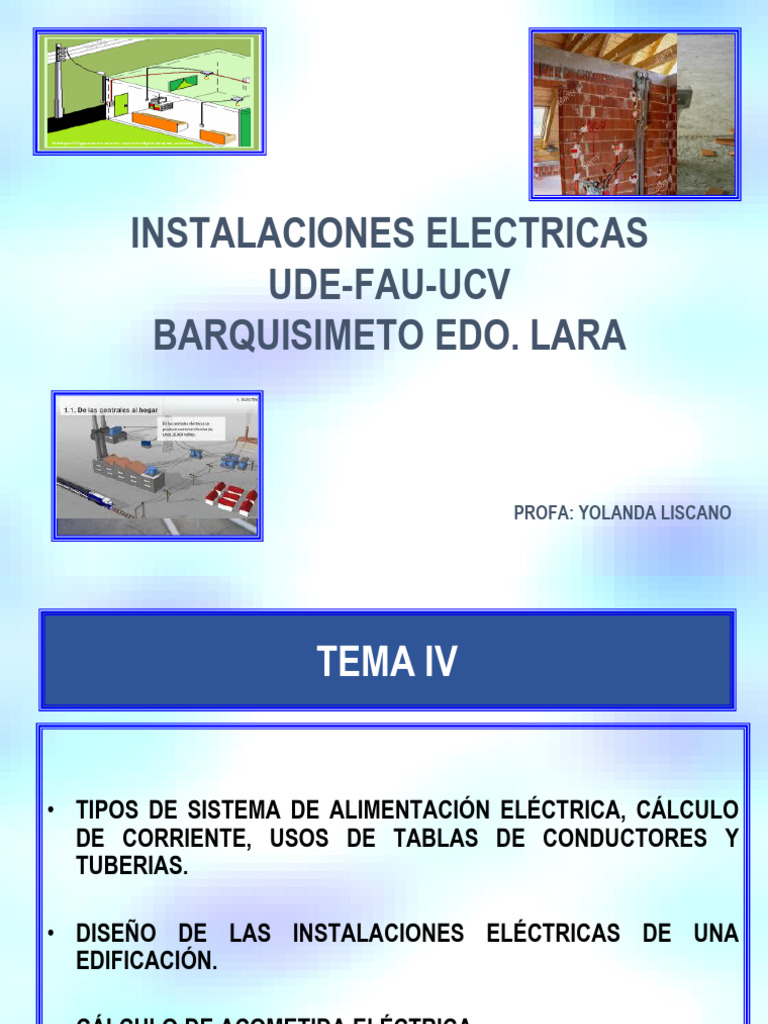 Clase #04 Tipos de Sist. de Alimntacion. Diseño de Instalaciones Electricas. Calculo de ...