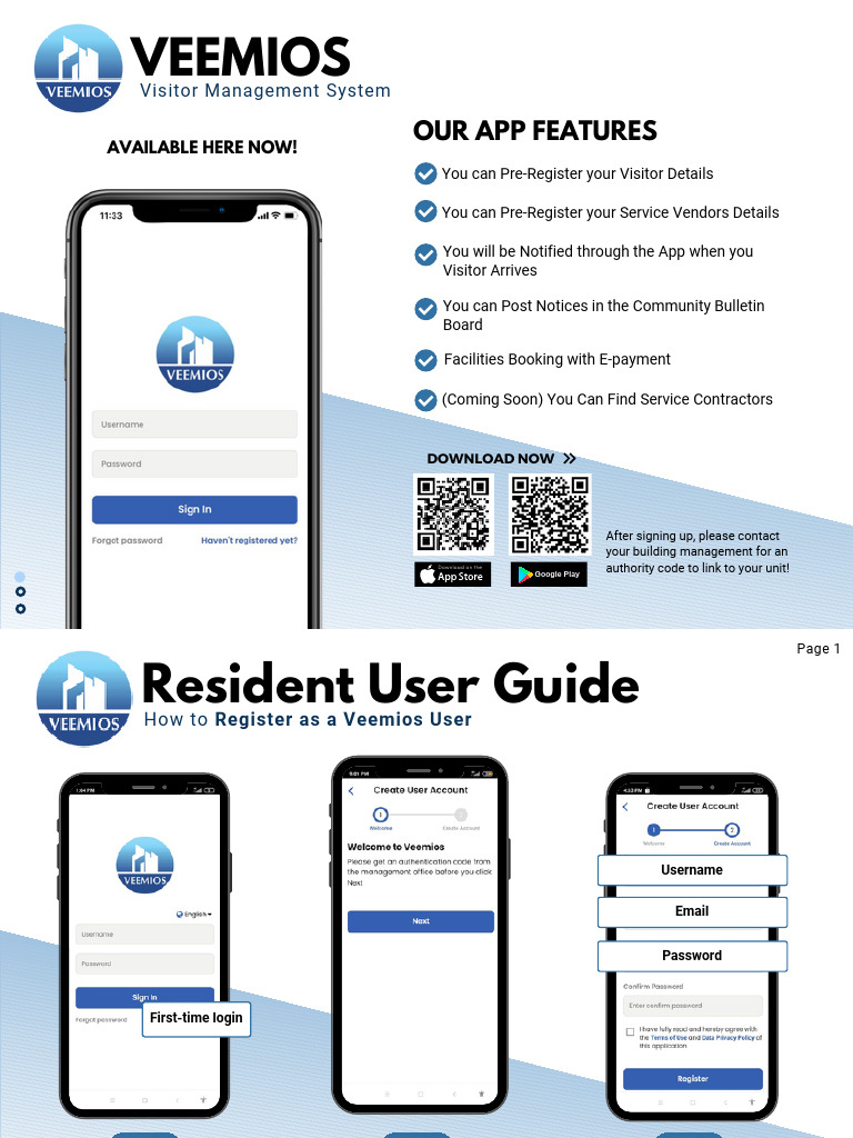 VEEMIOS Resident User Guide | PDF | Login | Password