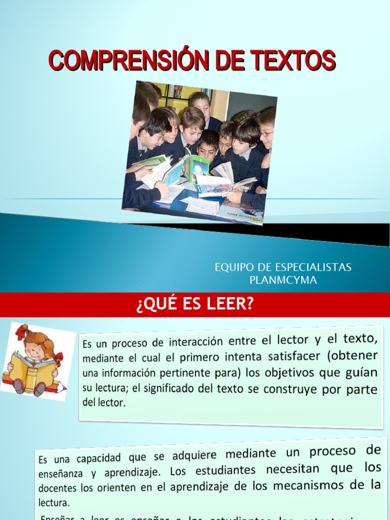 PPT COMPRENSIÓN LECTORA | Descargar gratis PDF | Comprensión lectora ...
