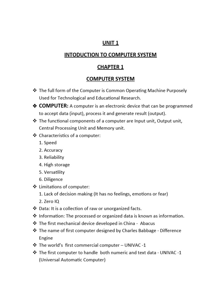 UNIT 1 Part 1 | PDF | Computer Hardware | Central Processing Unit