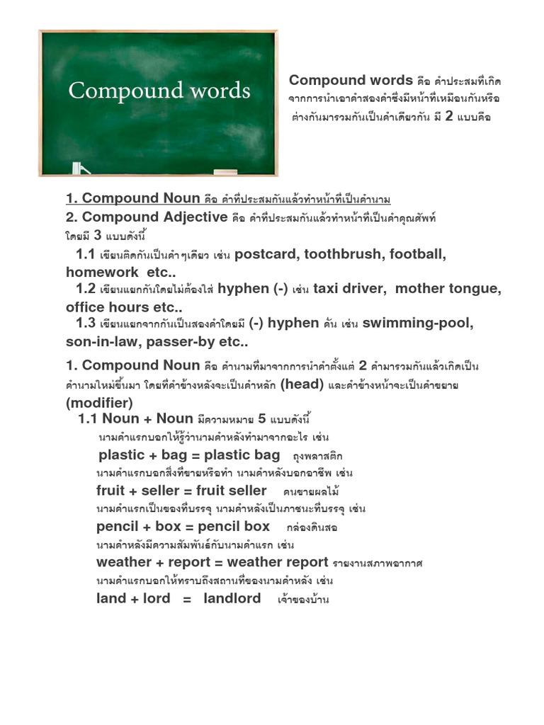 Compound Words pdf | PDF