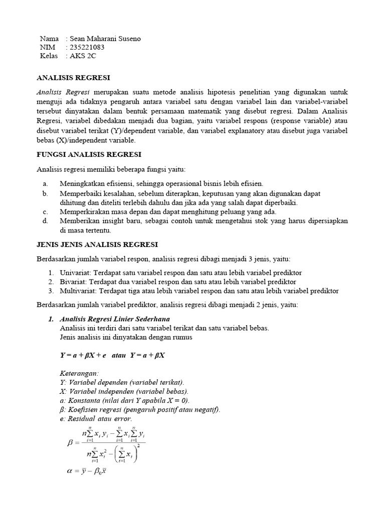 Analisis Regresi | PDF