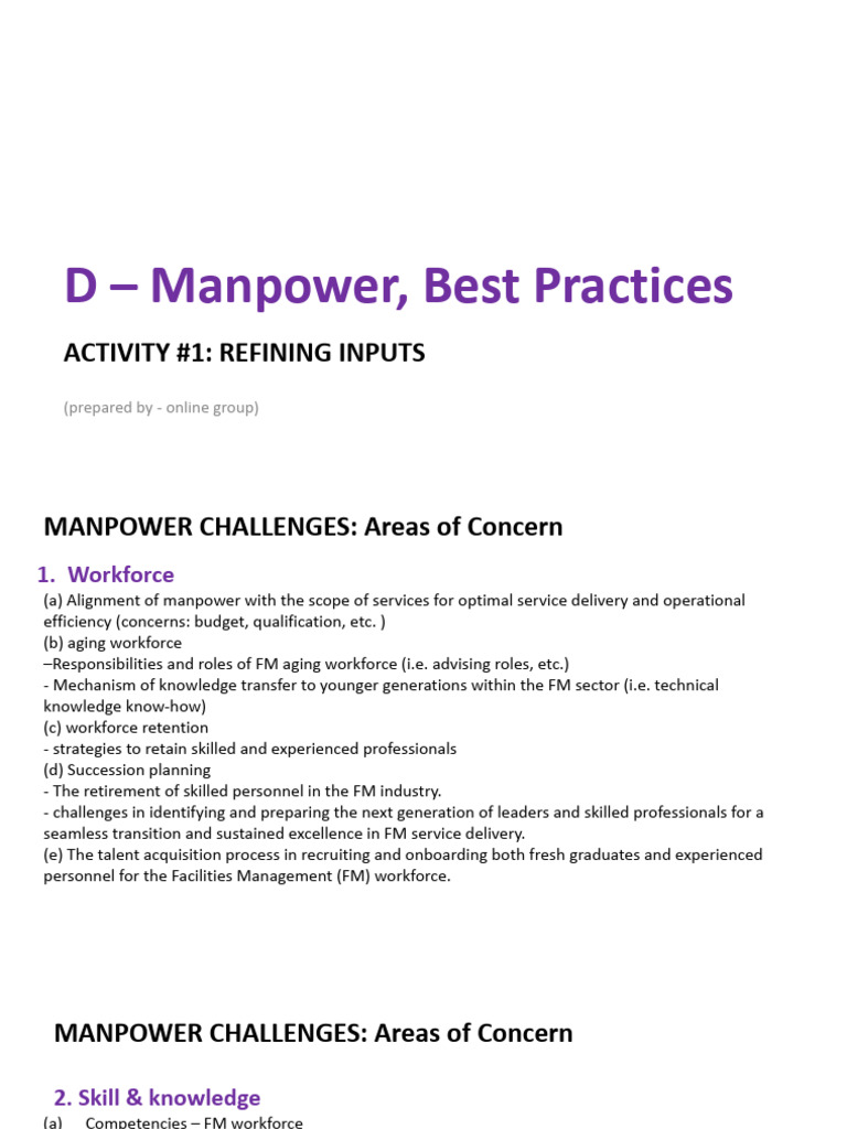 Problem(s) in Terms of Manpower and Best Practices | PDF | Human Resources | Standardization