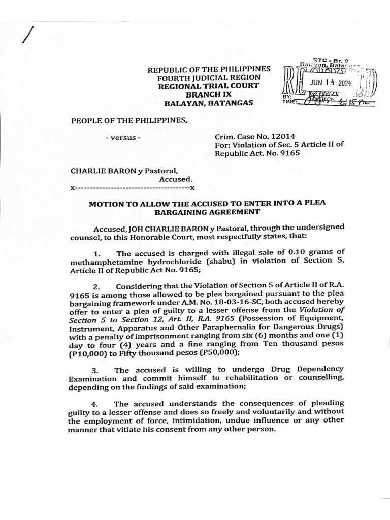 Motion For PB - Charlie Baron | PDF