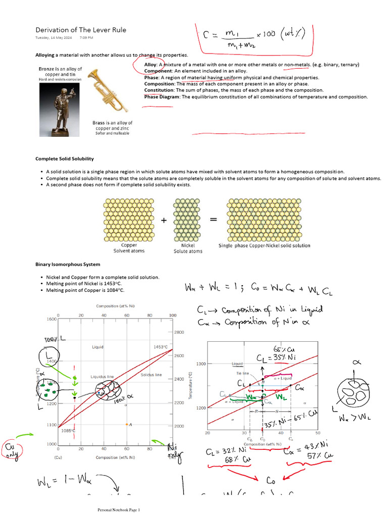 Derivation of The Lever Rule | PDF | Alloy | Phase (Matter)