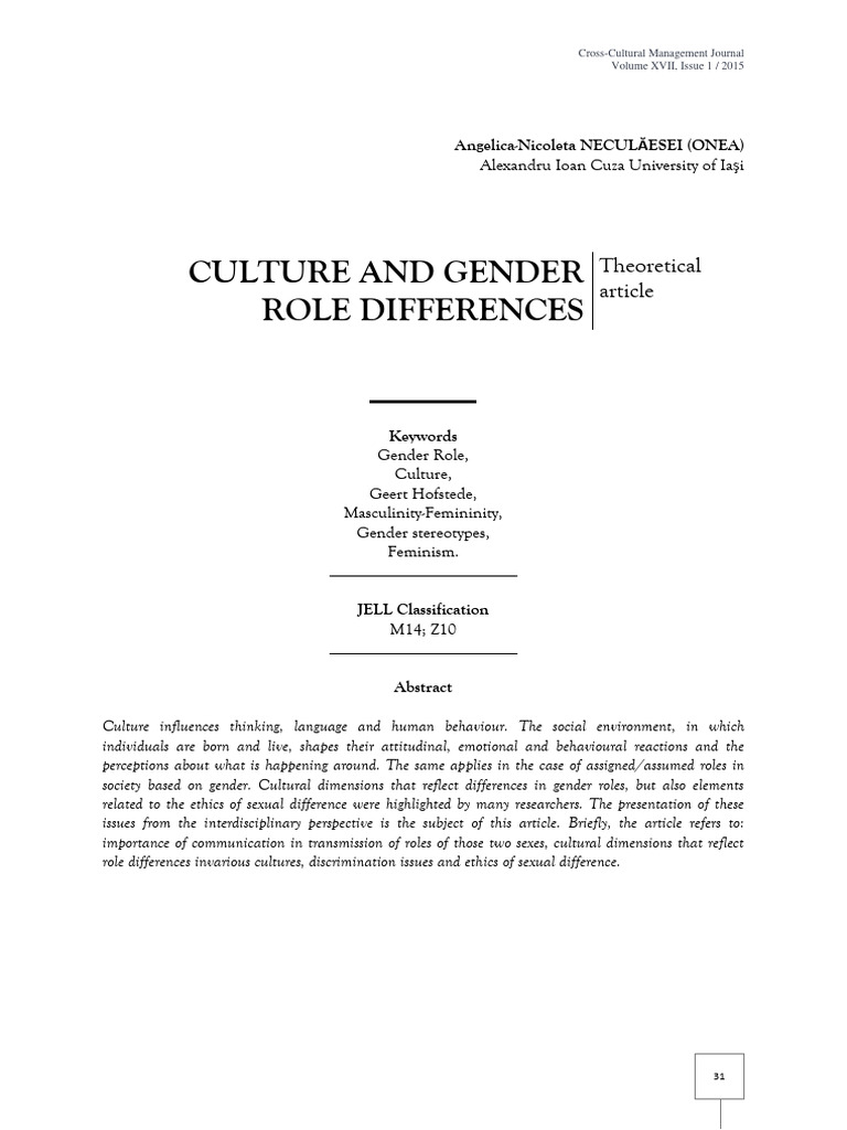 Gender and Culture | PDF | Gender Studies | Gender