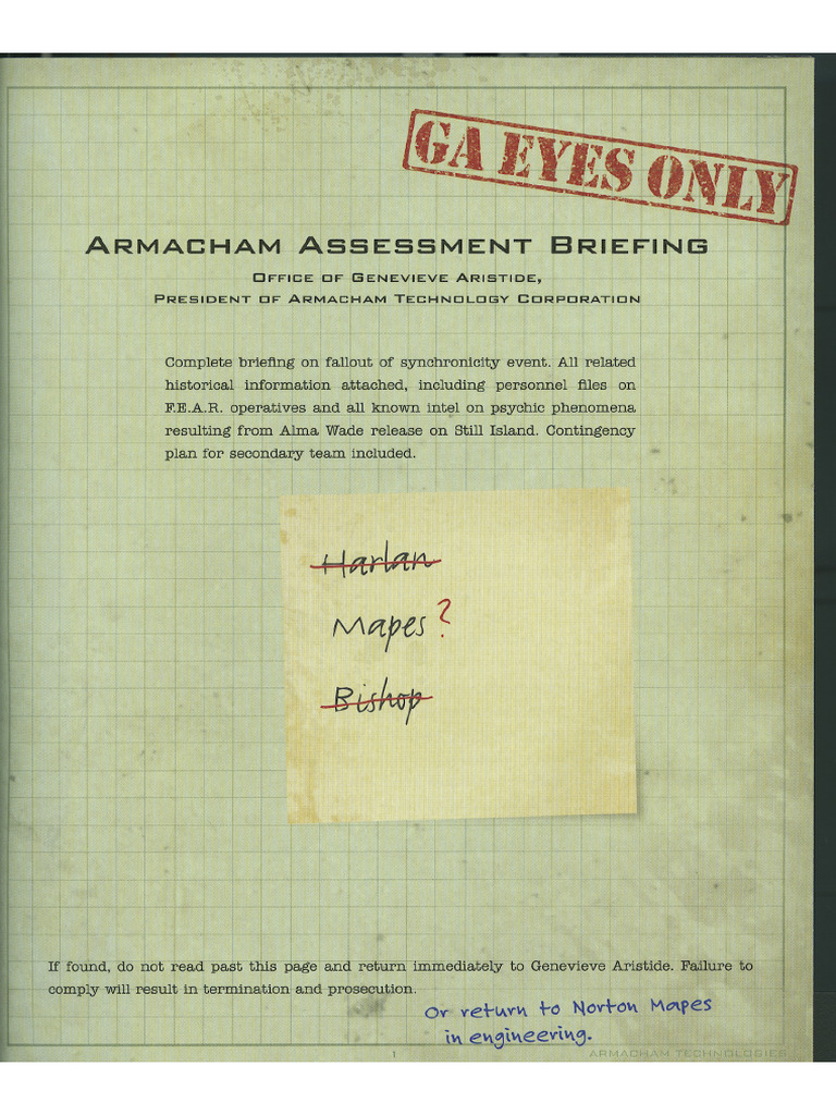 Armacham Field Guide | PDF