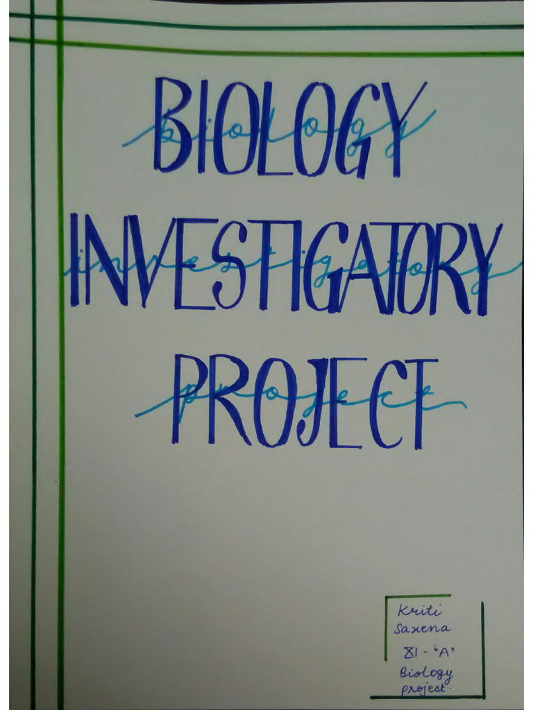 Investigatory Project Bio | PDF