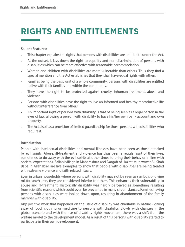 Rights and Entitlements | PDF | Disability | Emergency Management