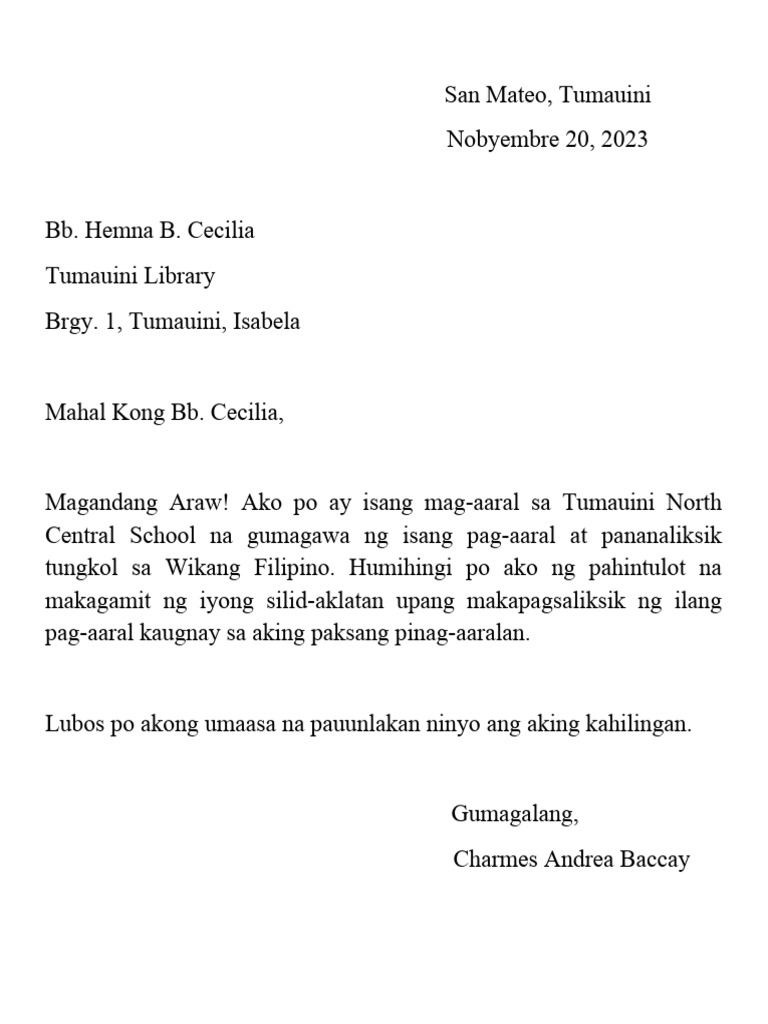 3 Liham Sa Filipino | PDF