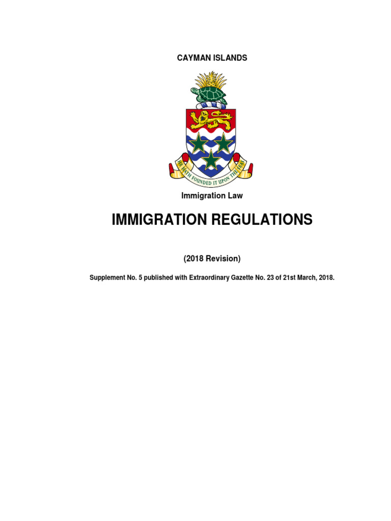 Cayman Islands Immigration Regulations 2018 | PDF | Travel Visa | Passport