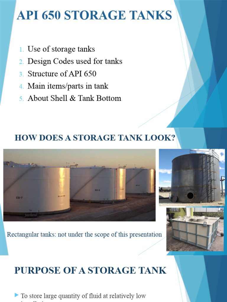 API 650 Tanks | Download Free PDF | Pressure | Applied And ...