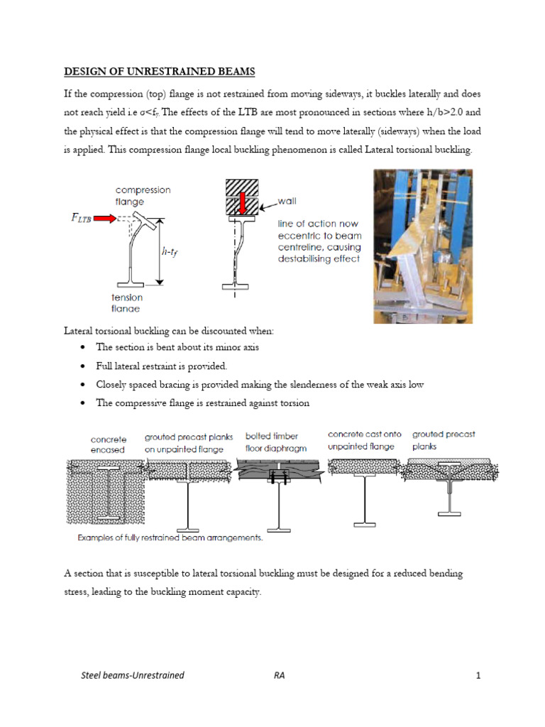 Chapter 6 Unrestrained Beam Design | PDF | Buckling | Beam (Structure)