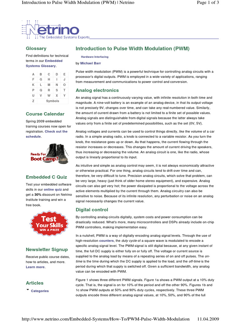 About Pwm Download Free Pdf Analogue Electronics Microcontroller