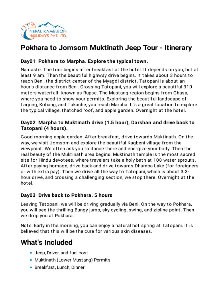 Pokhara To Jomsom Muktinath Jeep Tour - Muktinath Tour Package - Best Season 2024-2025 - Nepal ...