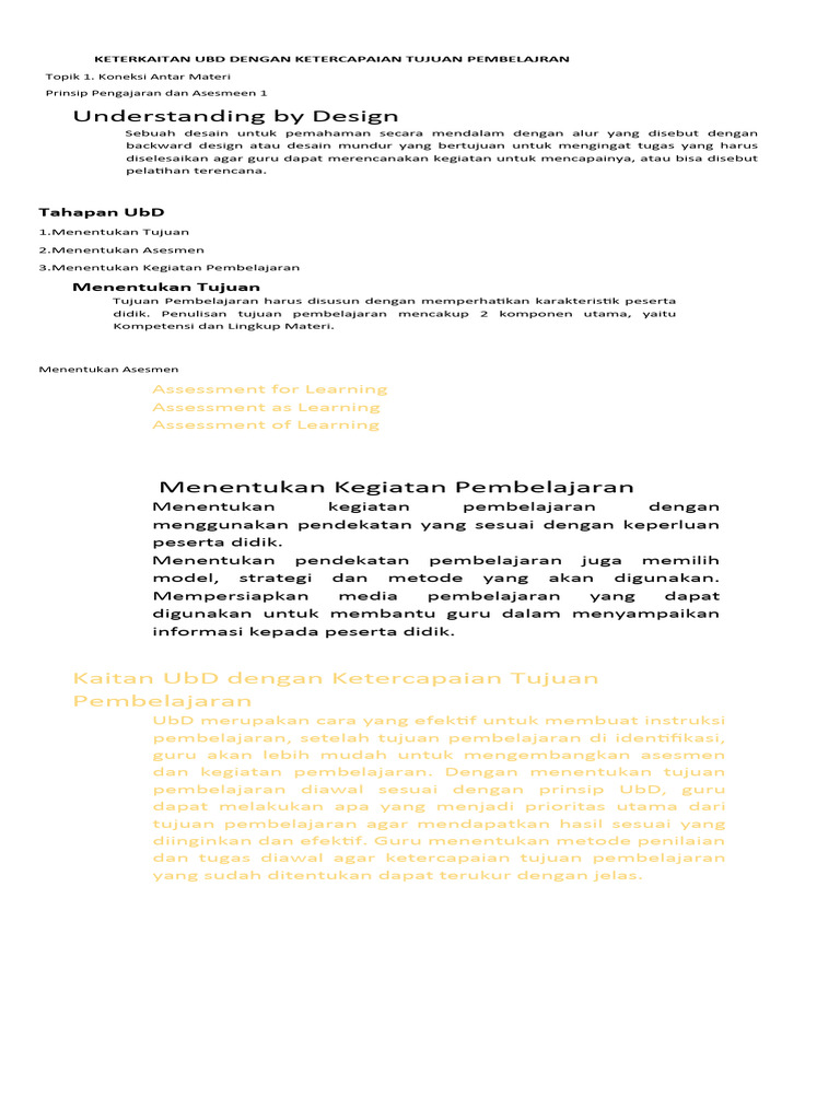 Desain Belajar Efektif dengan UbD | PDF | Karier & Perkembangan | Seni